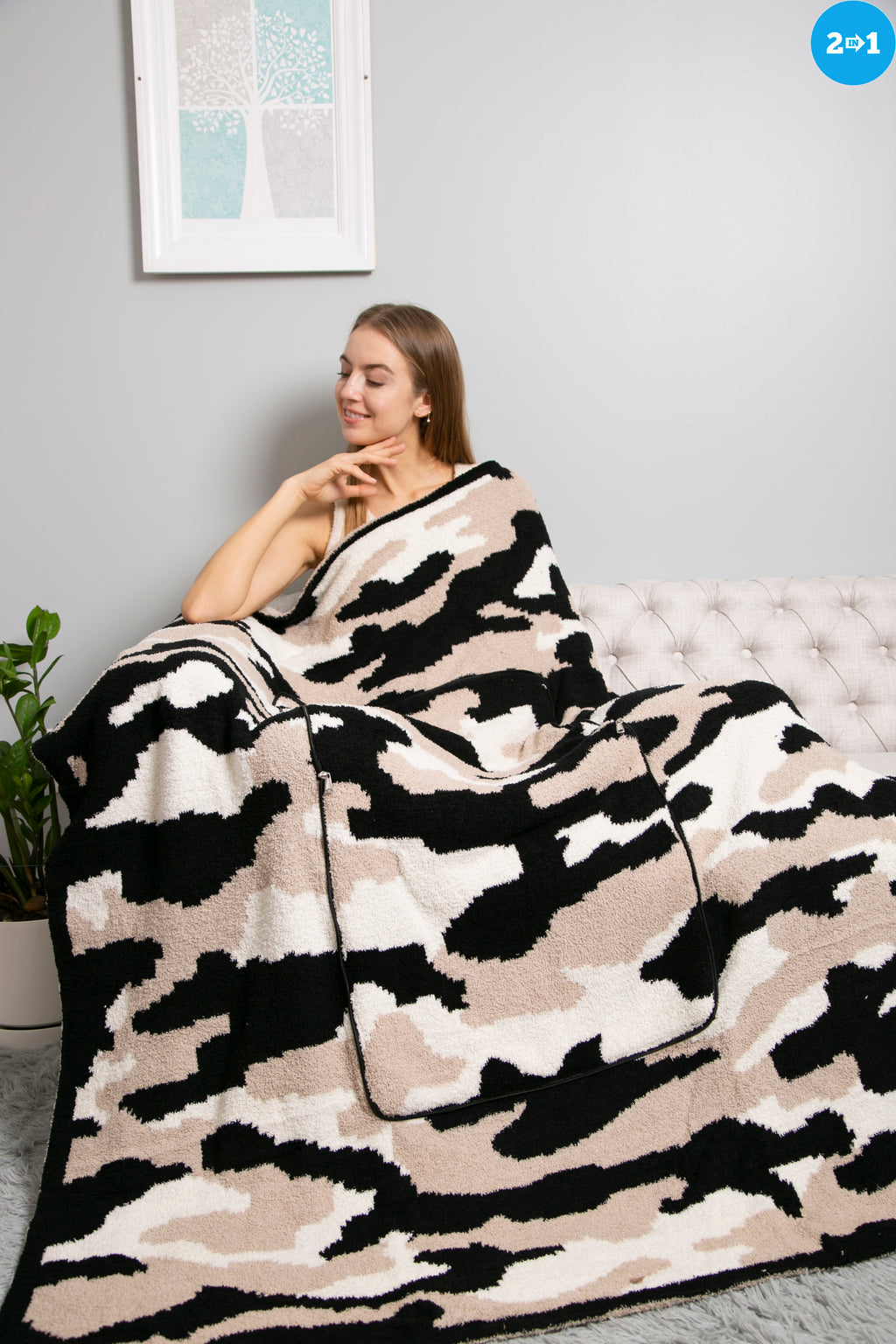 Camouflage Pattern Luxury Soft 2 In 1 Throw Blanket Pillow – COMFYLUXE