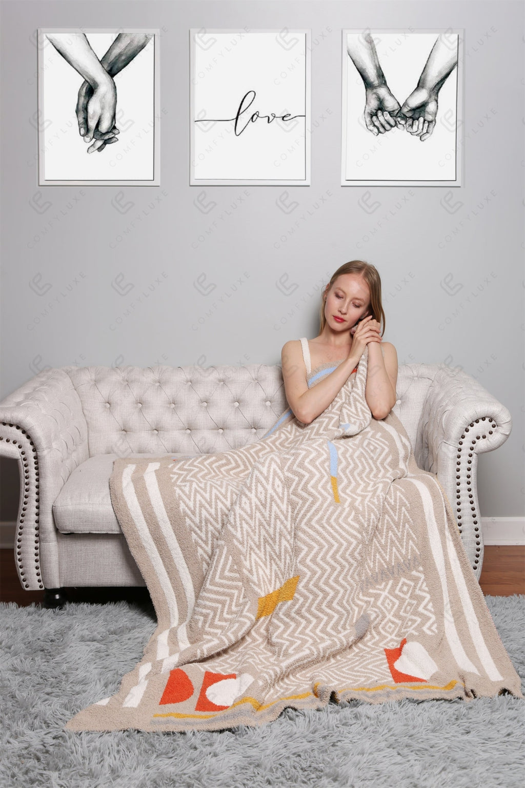 Geometric Shapes Pattern Luxury Soft Throw Blanket – COMFYLUXE